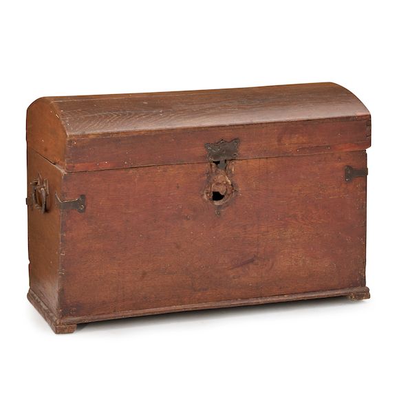 Bonhams Skinner : Oak Travel Chest with Domed Lid, 18th century,