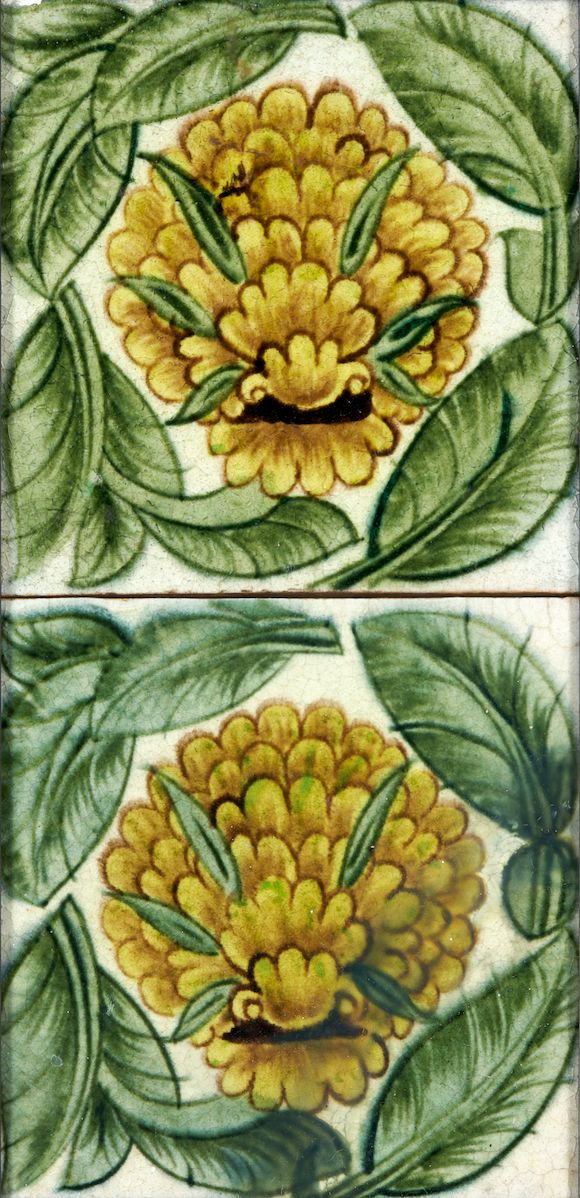 Bonhams Skinner : Two William de Morgan Cavendish Tiles, England, 1882 ...