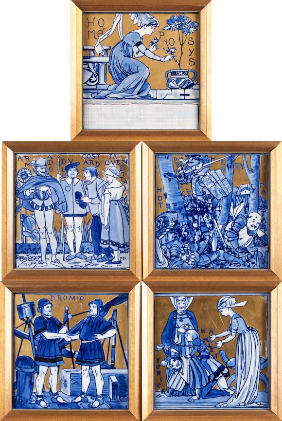 Bonhams Skinner : Four Copeland Scenes from Shakespeare Tiles and a ...