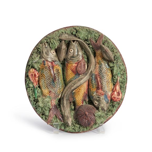 Bonhams Skinner : Manuel Mafra Majolica Palissy Ware Plate, Caldas de ...