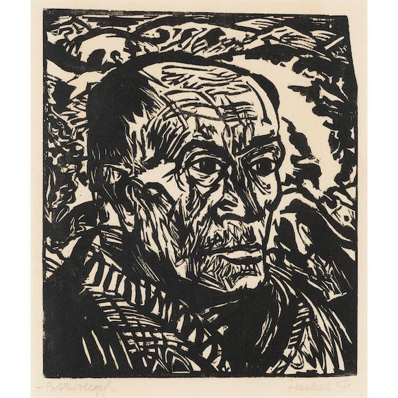 Bonhams : Erich Heckel (1883-1970); Bildniskopf (Portrait of a Head);