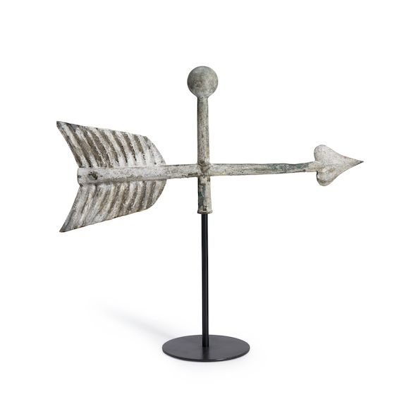 Bonhams Skinner : Painted Tin Arrow WeathervaneNew England, 19th c.