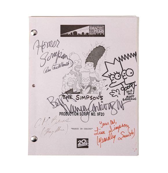 Bonhams : A Cast-Signed The Simpsons Script Cover