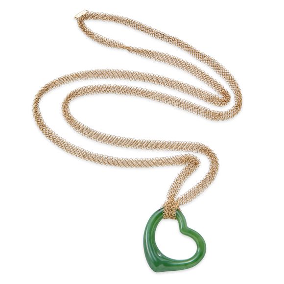 Bonhams Skinner : ELSA PERETTI FOR TIFFANY & CO. AN 18K GOLD AND JADE ...