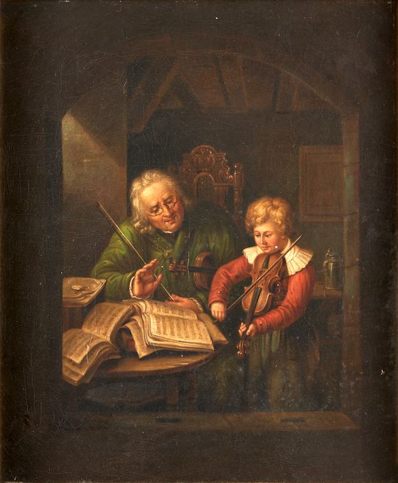Bonhams Skinner : After Carl Constantin Schroeter The Music Lesson