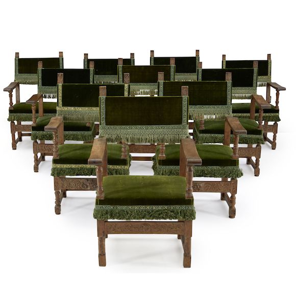 Bonhams Skinner : Assembled Set of Ten Ligurian Walnut Armchairs, Italy ...