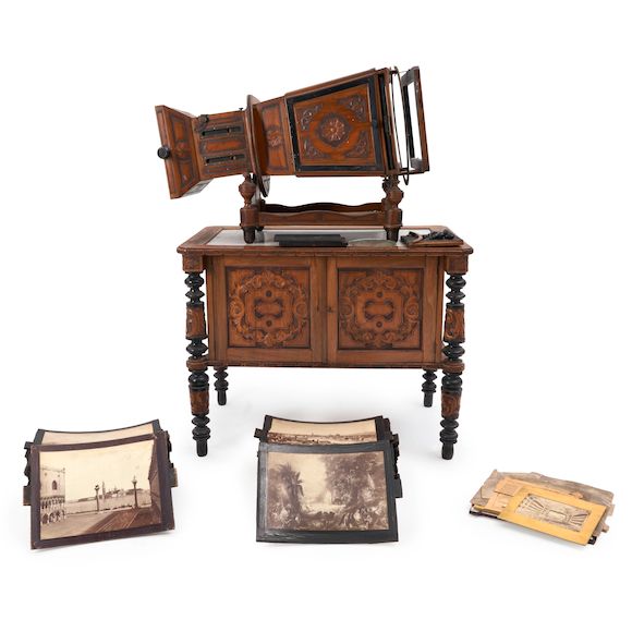 Bonhams Skinner : Carlo Ponti Megalethoscope on Stand, Italian, c. 1865,