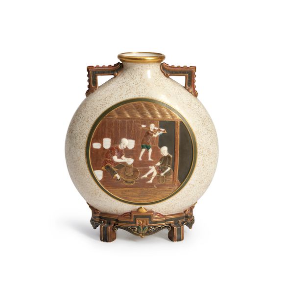 Bonhams Skinner : Royal Worcester Porcelain Pilgrim Vase, England ...
