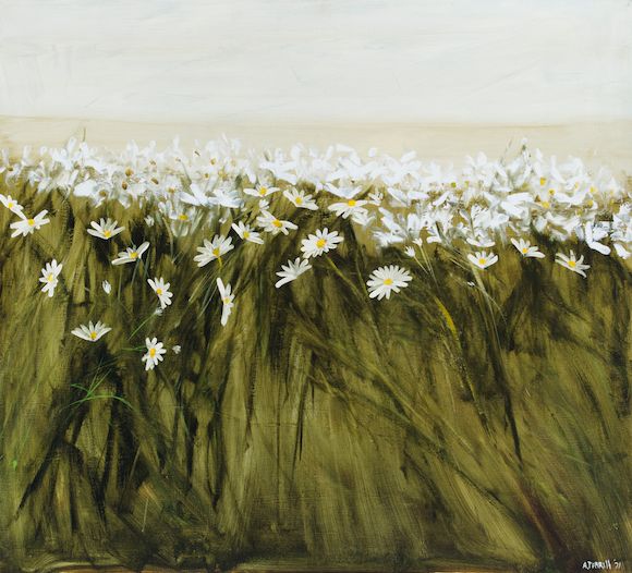 Bonhams : Ardoth Terrill Hughes (American, 1928-2017) Daisy hedge 36 x ...