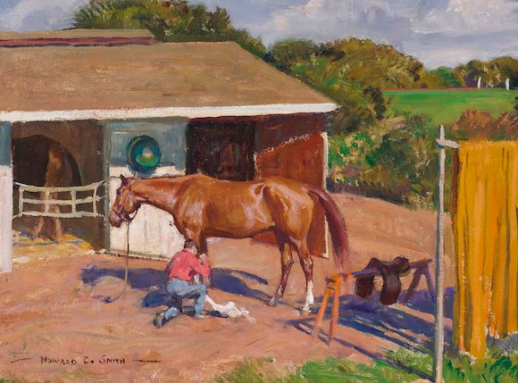 Bonhams : Howard Everett Smith (1885-1970) Checking His Horse's Hoof 12 ...
