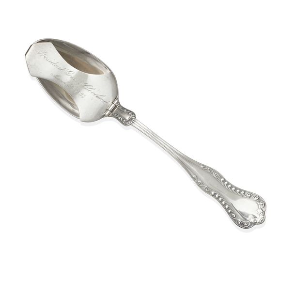 Bonhams : A GROVER CLEVELAND MUSTACHE SPOON. A sterling silver oval ...