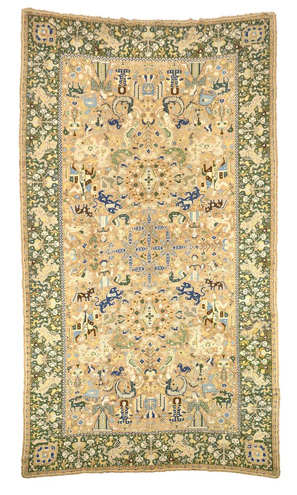 Bonhams : Early Portuguese Needlepoint Arraiolos Rug Portugal 10 ft. x ...