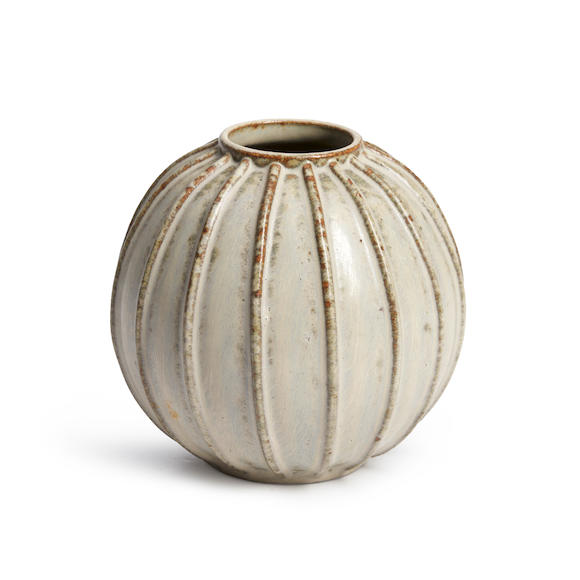 Bonhams Skinner An Arne Bang Sand Glazed Stoneware Vase Denmark