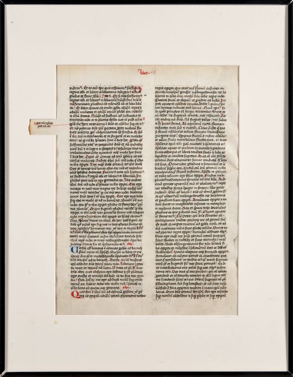 Bonhams Skinner : MANUSCRIPT BIBLE LEAF. Leaf from the Book of Jeremiah ...