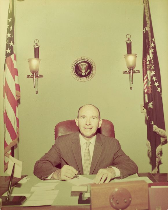 Bonhams : DAVE POWERS AND THE PRESIDENTIAL SEAL. Photograph, 13.3 x 10. ...