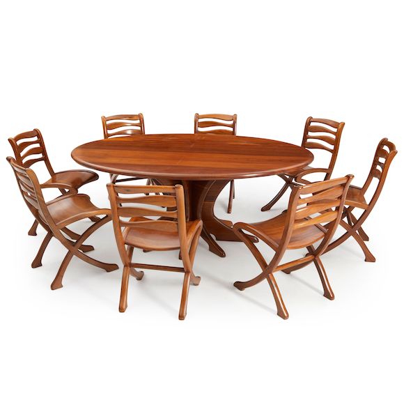 Bonhams Skinner : Marc van Rampelberg (b. 1949) Dining Table and Eight ...