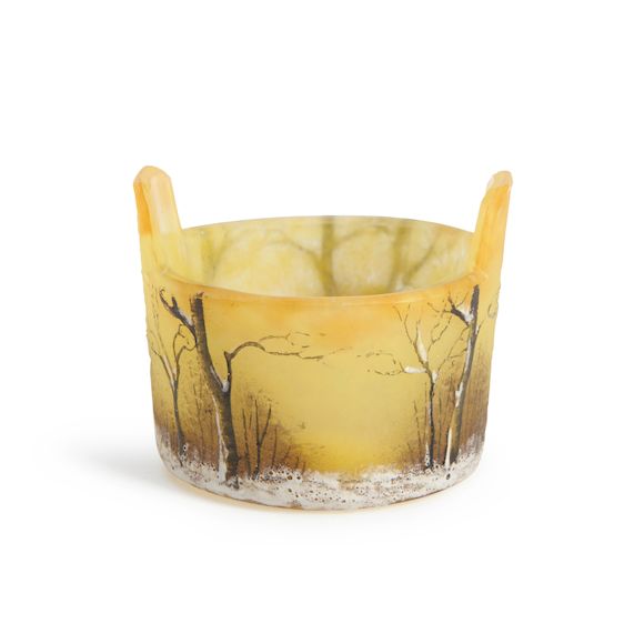 Bonhams Skinner : Daum Nancy Enamel and Cameo Miniature Glass Bowl ...