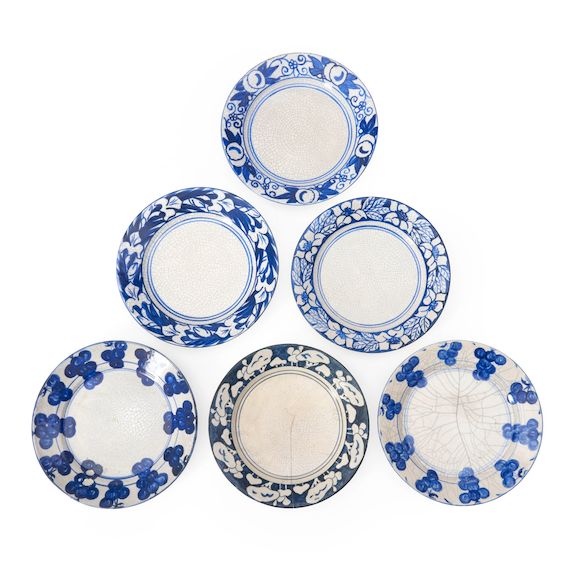 Bonhams Skinner : Six Dedham Pottery Plates, Dedham, Massachusetts ...