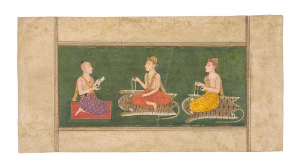 Bonhams : A PRINCE CONFERING WITH TWO SHAIVITE SAINTS NORTH INDIA, LATE ...