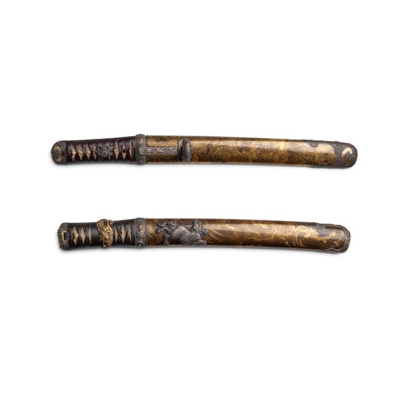 Bonhams : A GROUP OF TWO TANTŌ (DAGGERS) IN AIKUCHI KOSHIRA-E ...