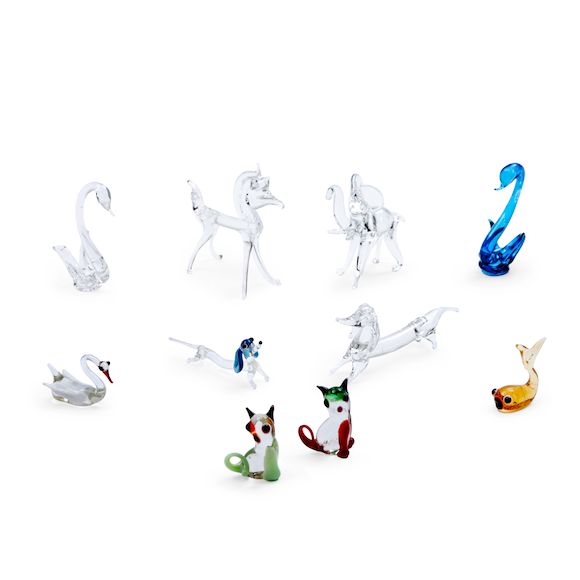 Bonhams Skinner : Ten Steuben Glass Miniature Animal Figures, Corning ...