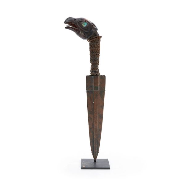 Bonhams Skinner : A Northwest Coast copper blade dagger lg. 19 3/4 in.