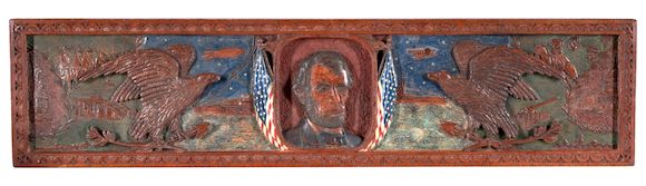Bonhams Skinner : Carved Walnut and Polychrome Painted Patriotic Panel ...