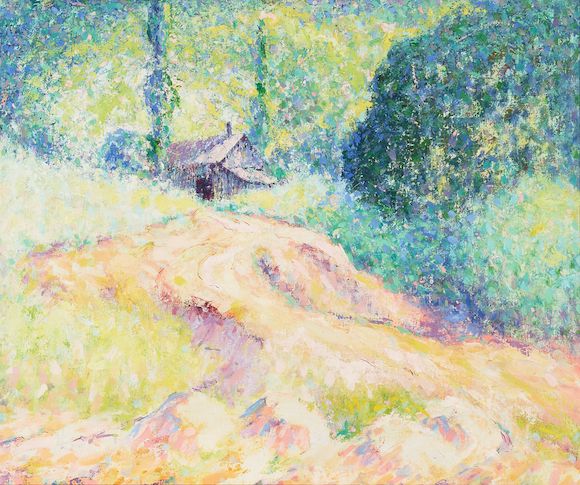 Bonhams : William Clapp (1879-1954) Cabin in the Woods 15 x 18 in ...