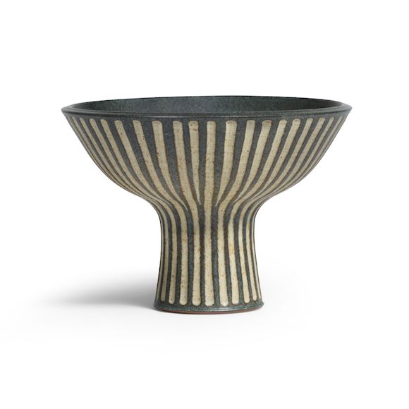 Bonhams : HARRISON MCINTOSH (1914-2016) Striped Compoteglazed stoneware ...