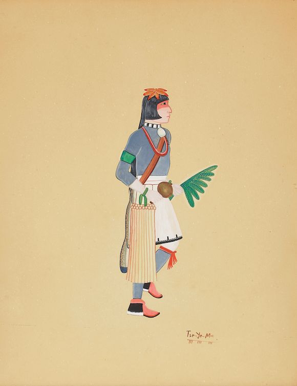 Bonhams : A Romando Vigil (Tse-Ye-Mu) painting, "San Ildefonso ...