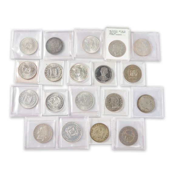 Bonhams Skinner : Dominican Republic Collection of Eighteen 1 Peso ...