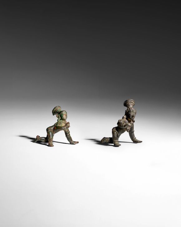 Bonhams : TWO COPPER ALLOY FIGURES OF KRISHNA, THE BUTTER THIEF SOUTH ...