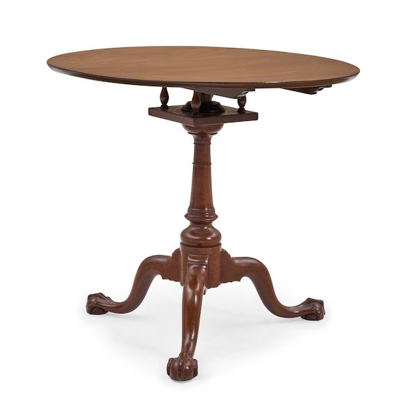 Bonhams Skinner : Chippendale Cherry Birdcage Tea Table, attributed to ...