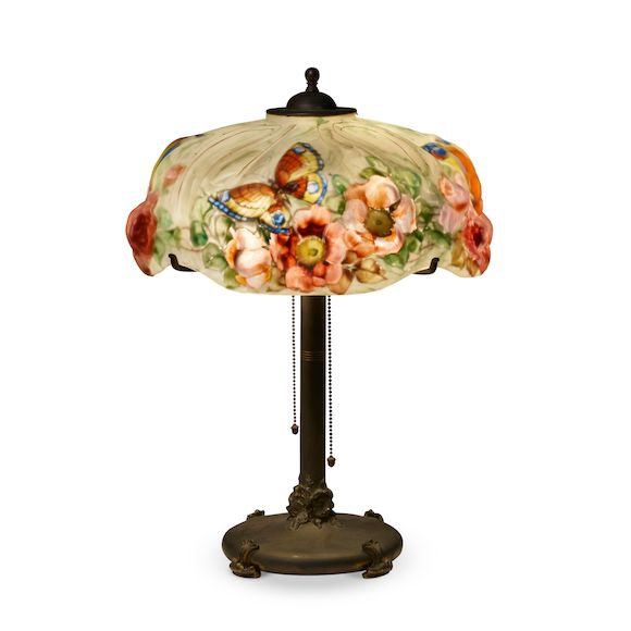 Bonhams : PAIRPOINT (1900-1970) Butterfly and Roses Puffy Table ...