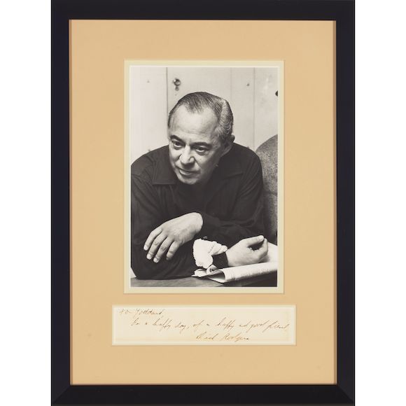 Bonhams : SIGNATURES OF RICHARD RODGERS, JEROME KERN, AND COLE PORTER ...