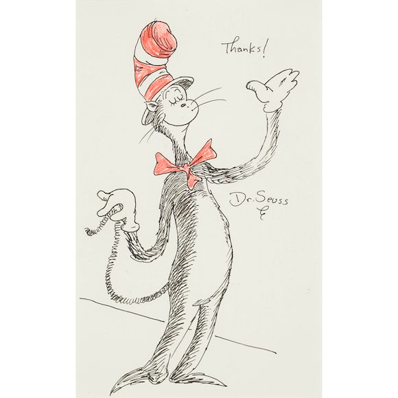 Bonhams : A DR. SEUSS DRAWING OF THE CAT IN THE HAT. GEISEL, THEODOR ...