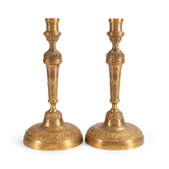 Bonhams Skinner : Pair of Louis XV Gilt Bronze Candlesticks, France ...
