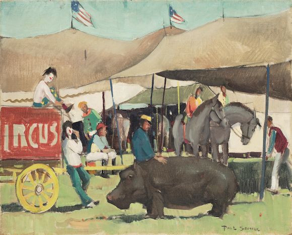 Bonhams : Paul Sample (1896-1974) Hippo 16 1/4 x 20 1/4 in. (41.3 x 51. ...