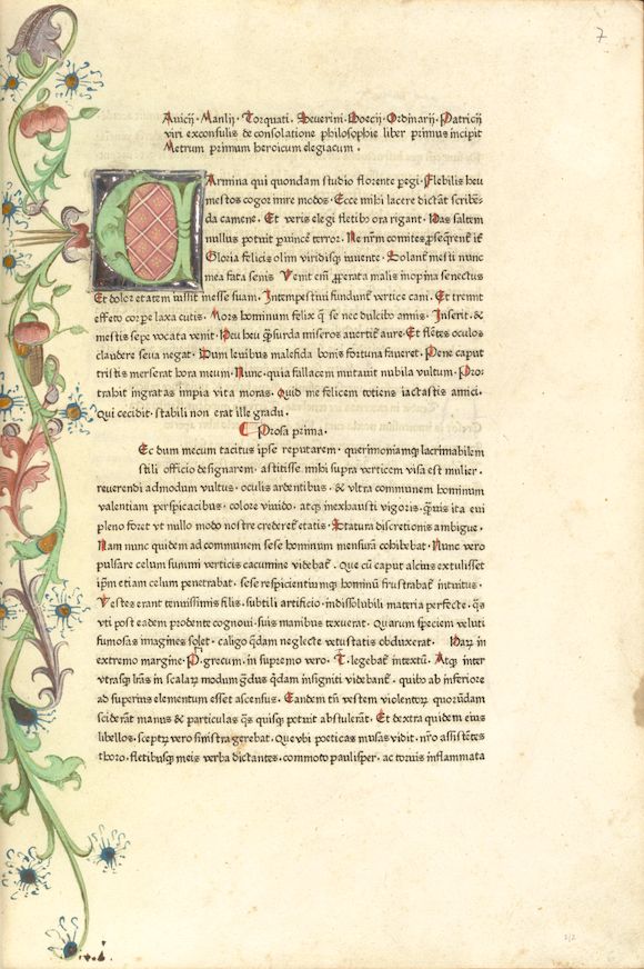 Bonhams : BOETHIUS, ANICIUS MANLIUS TORQUATUS SEVERINUS. C. 480-524. De ...