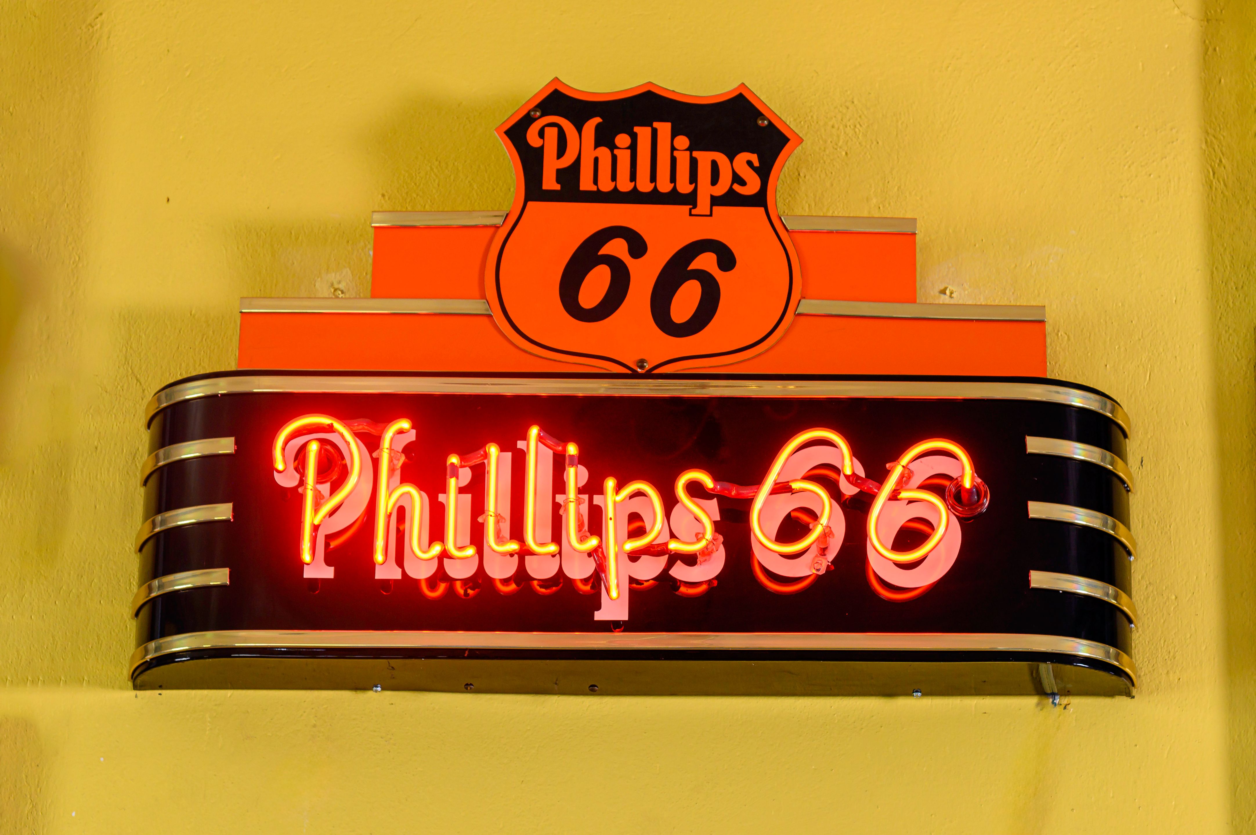 Bonhams Cars : Phillips 66—A Modern Wall-Mounted Illuminated Neon Sign