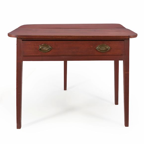 Bonhams Skinner : COUNTRY RED-PAINTED CARD TABLE