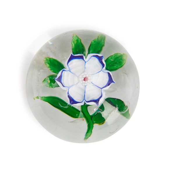 Bonhams Skinner : FRENCH GLASS PAPERWEIGHT WITH A SINGLE FLOWER, ht. 1 ...