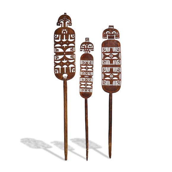 Bonhams : Three Tuareg Tent Posts, Niger