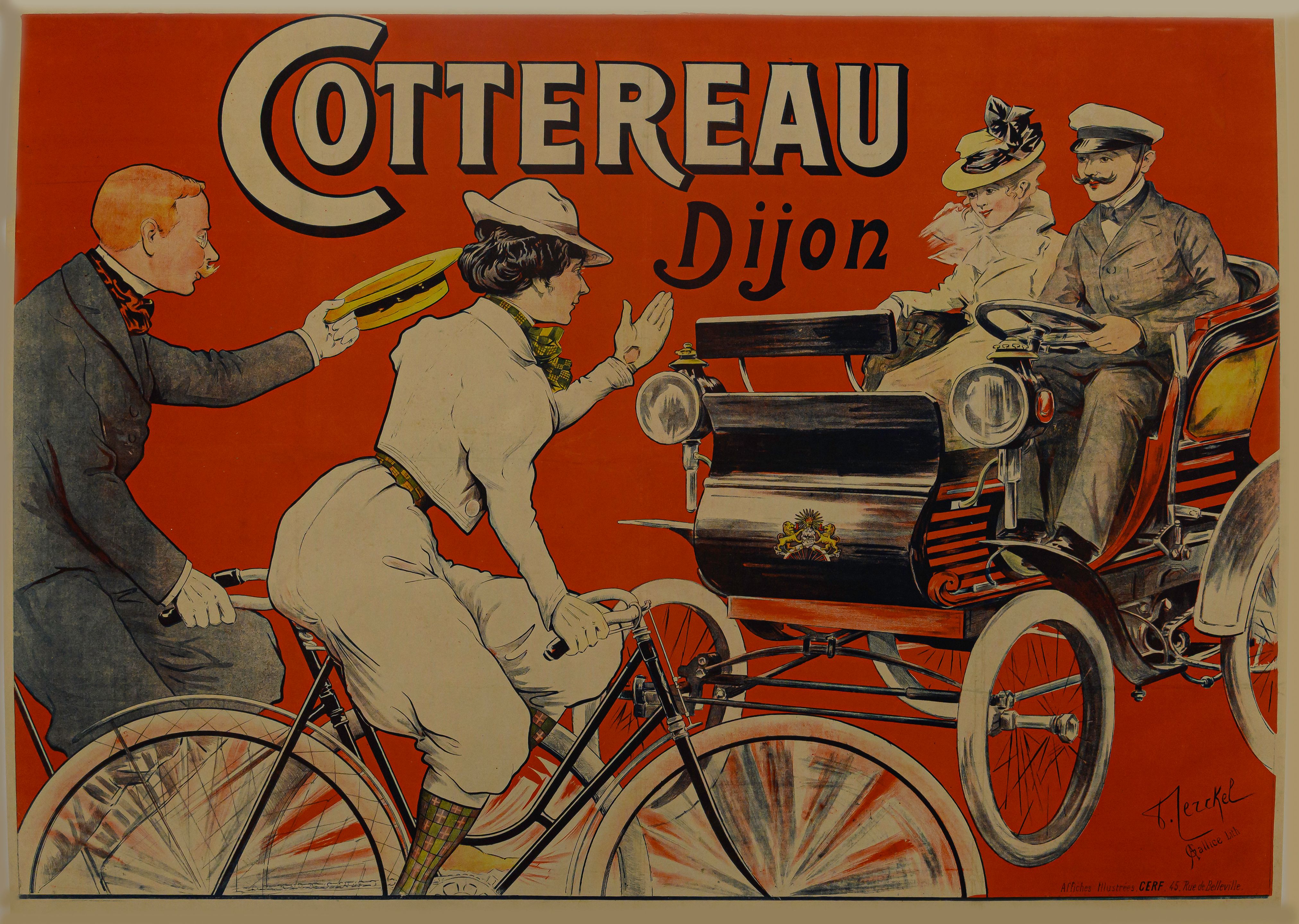 Bonhams Cars : A Cottereau & Cie Dijon Automobiles Advertising Poster ...
