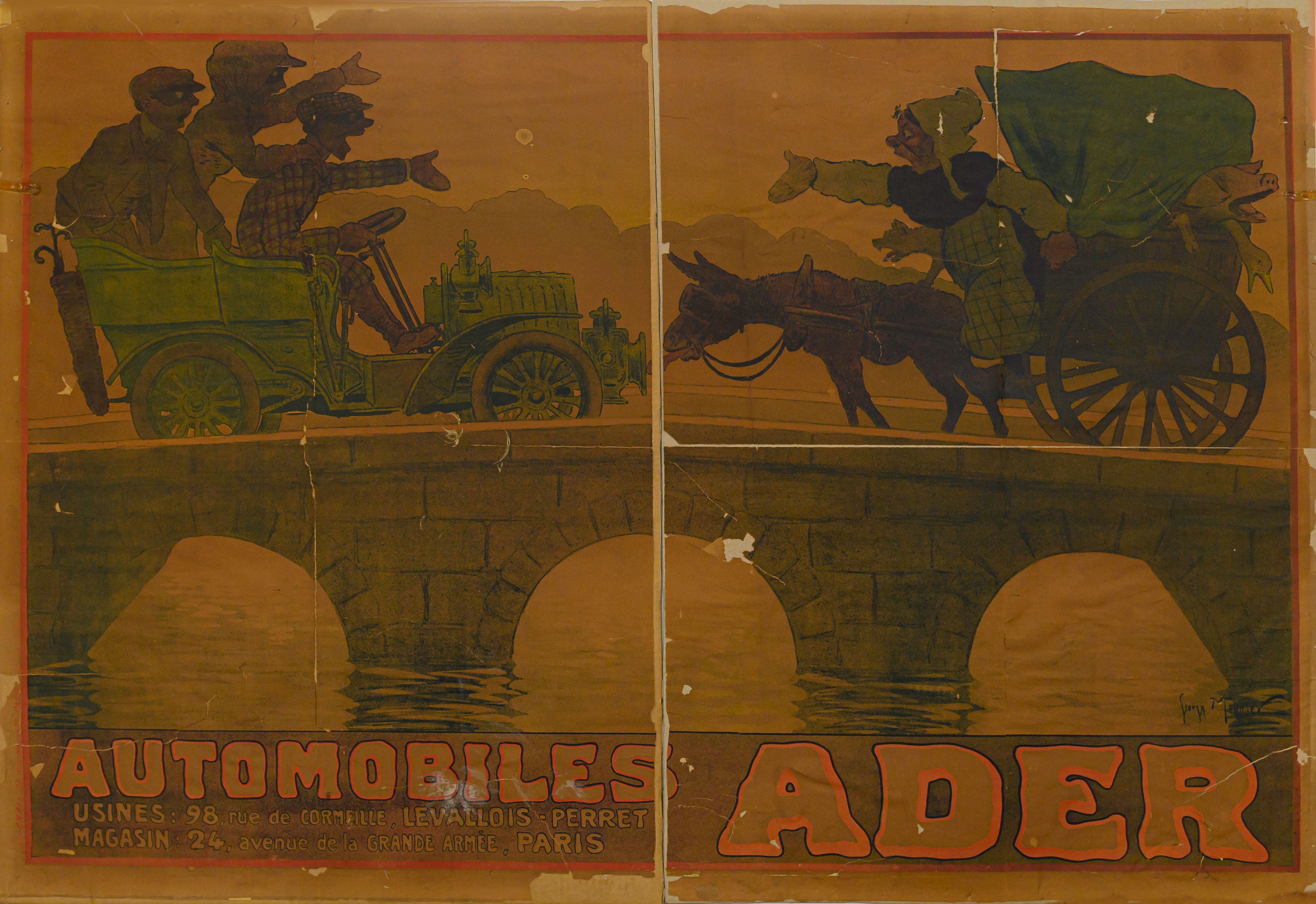Bonhams Cars : Ader Automobiles Advertising Poster, after Georges ...