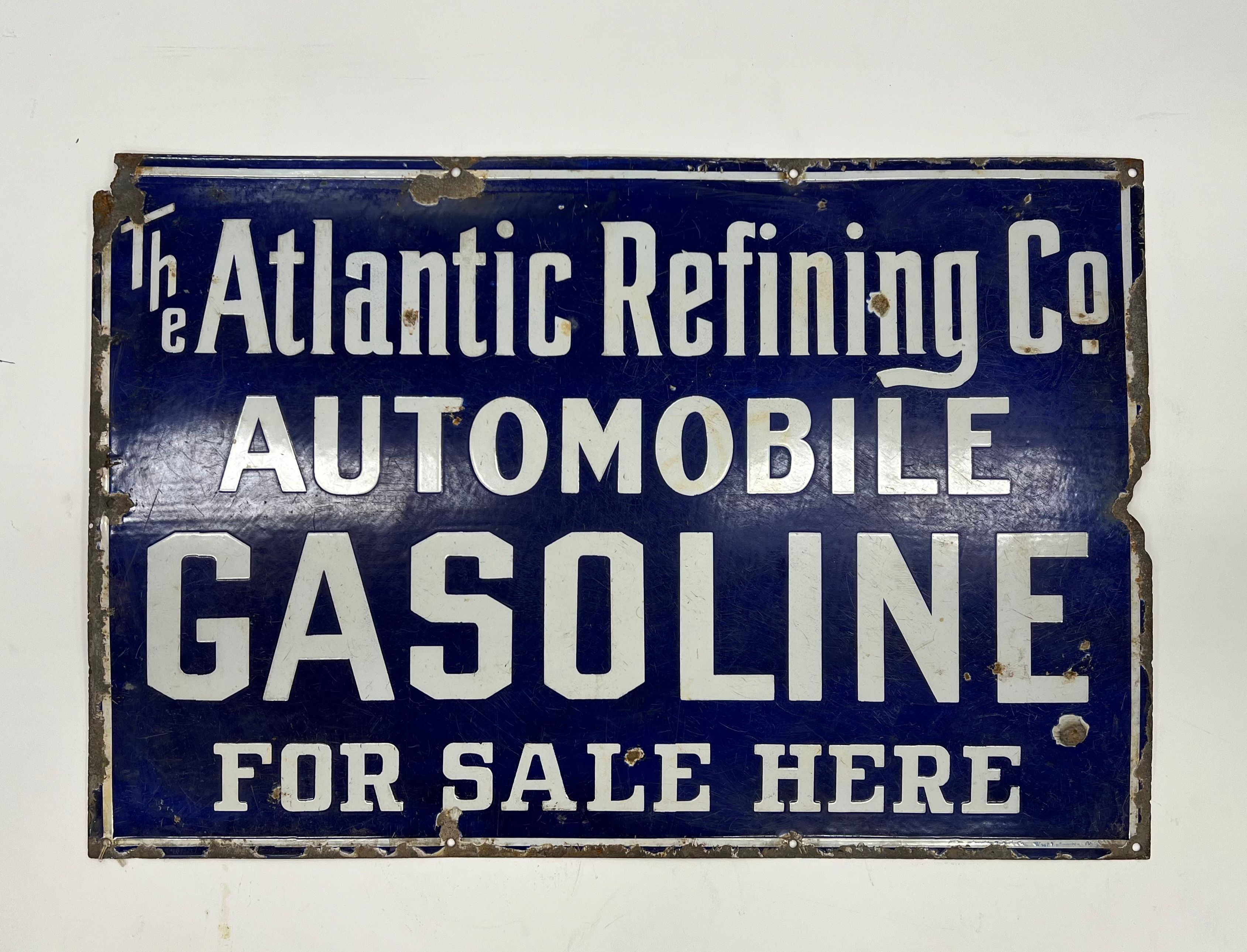 Bonhams Cars : An Atlantic Refining Co. Automobilia Gasoline Porcelain Sign