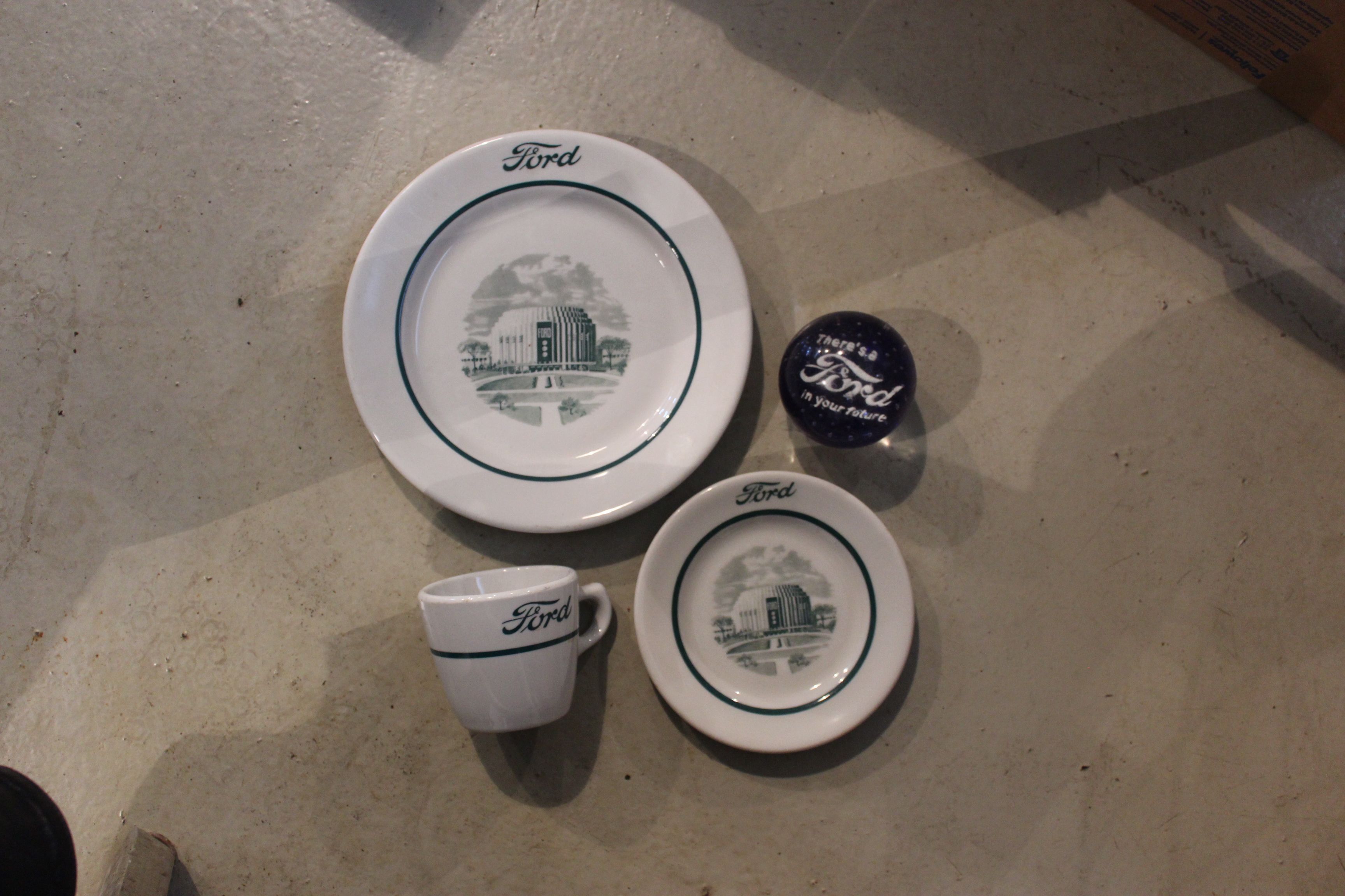 Bonhams Cars : A Set of Ford Factory China together with a Ford Paperweight