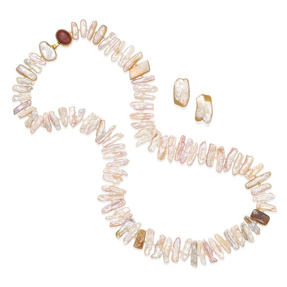 Bonhams : A Gail Bird and Yazzie Johnson necklace and earrings suite