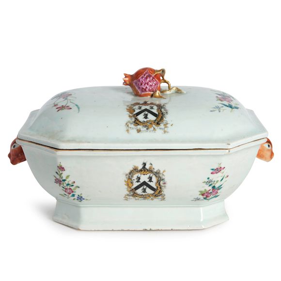 Bonhams Skinner : Armorial Porcelain Tureen and Cover with the Arms of ...