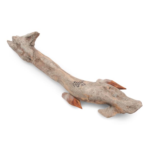 Bonhams Skinner : CARVED BIRDS ON DRIFTWOOD LOG